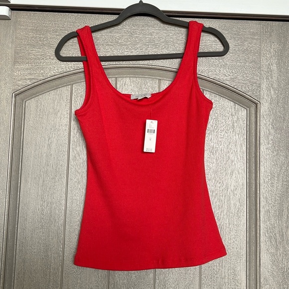 Anthropologie | Tops | Nwt Anthropologie Eri Ali Red Fitted Ribbed Tank ...